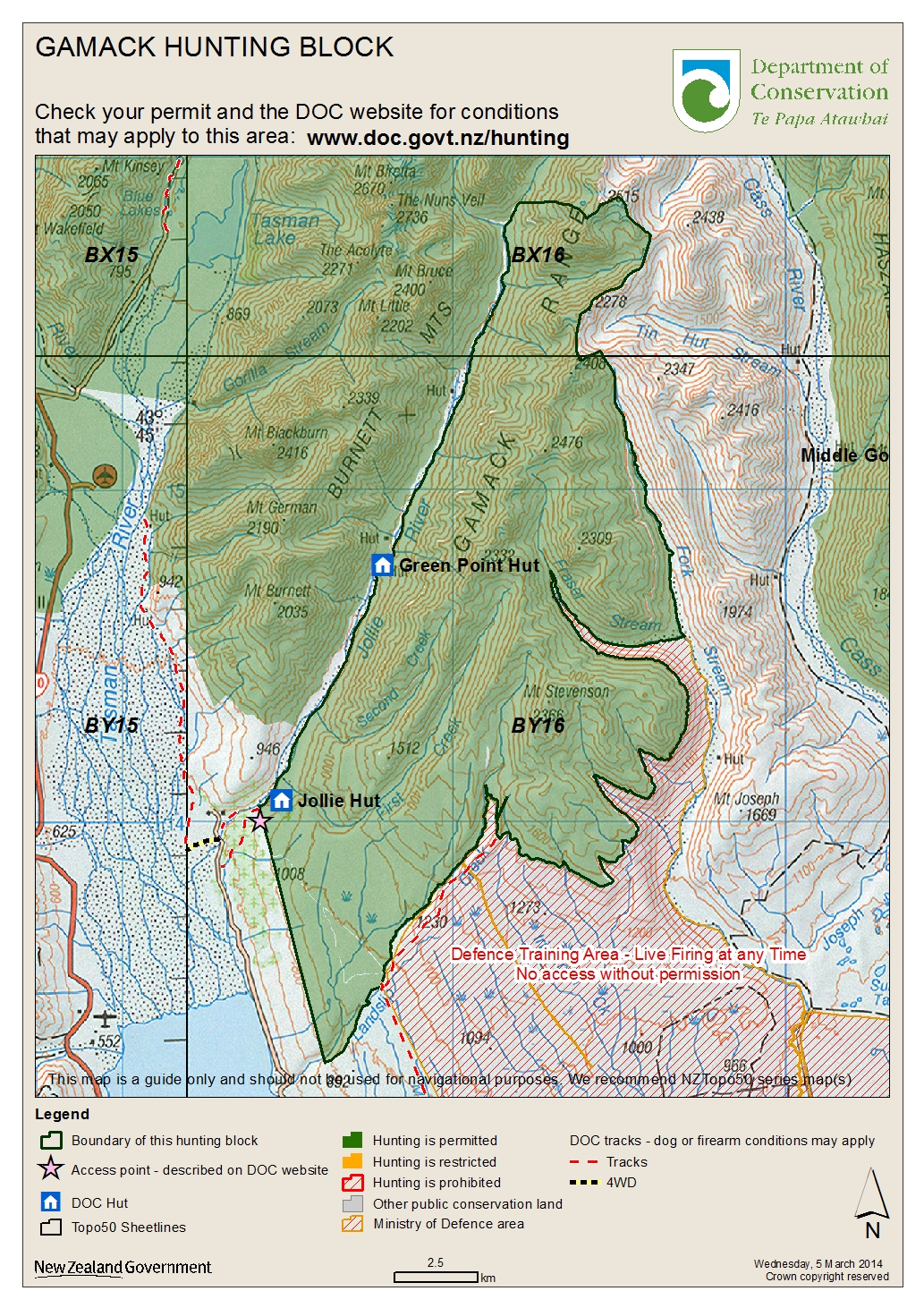 Gamack hunting block: Mackenzie Country and Waitaki hunting: Canterbury