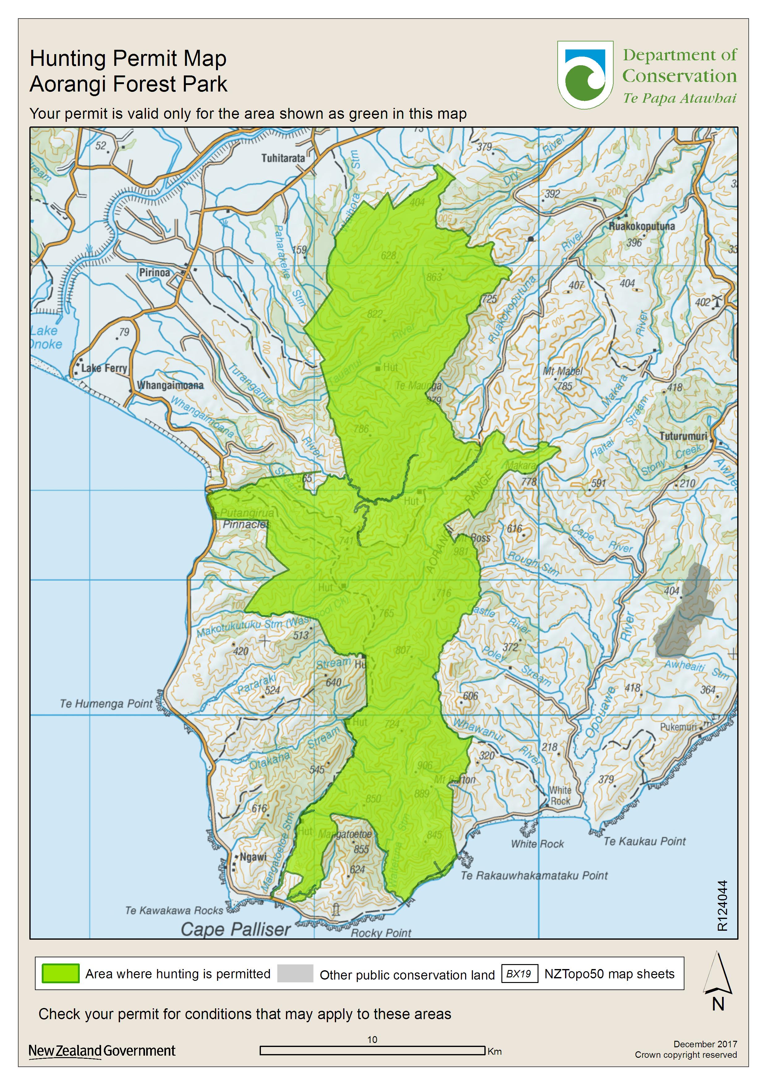 Aorangi Forest Park hunting: Wairarapa area, Wairarapa
